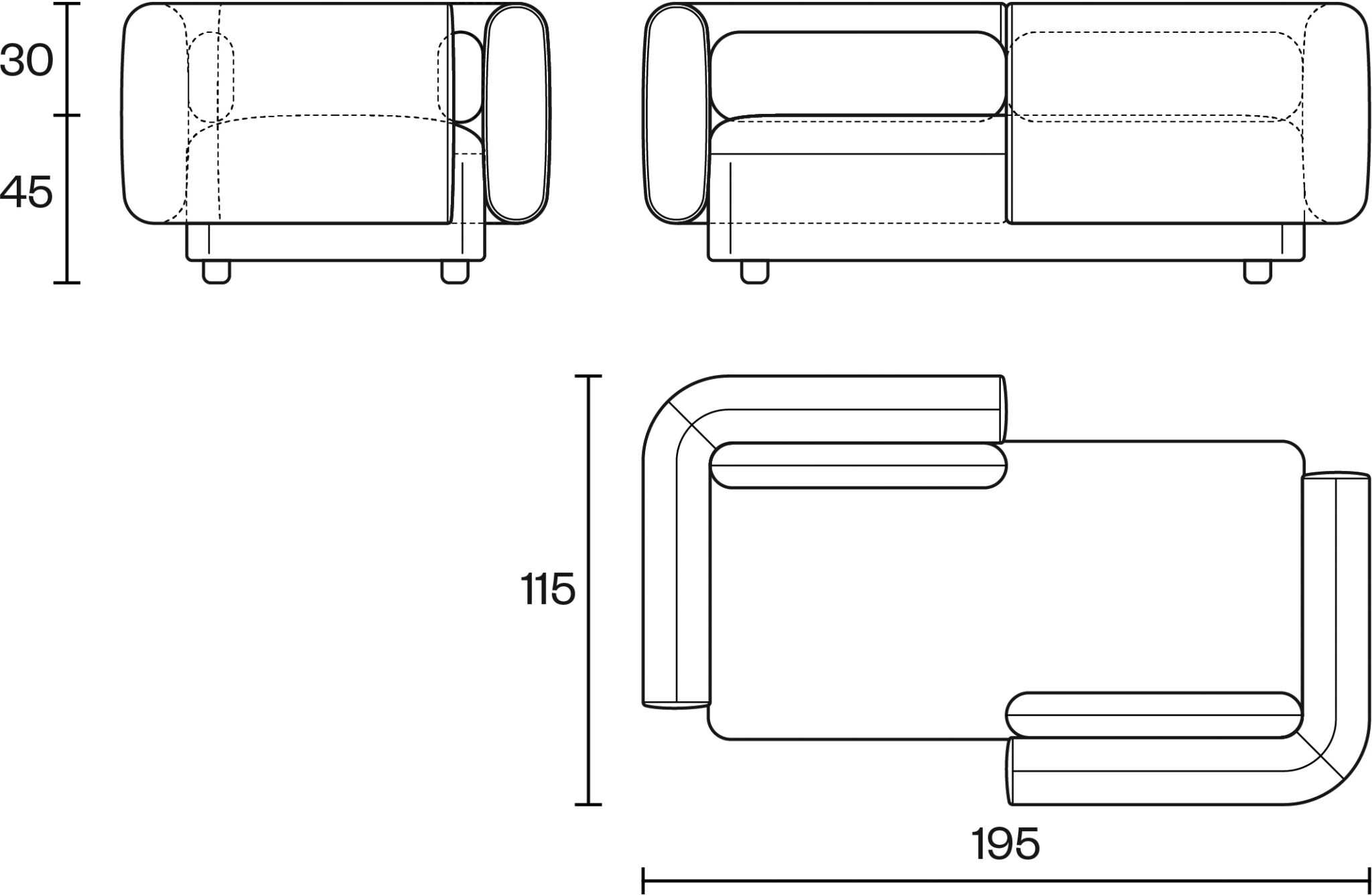 Two Seater Reflect Sofa | Fagus